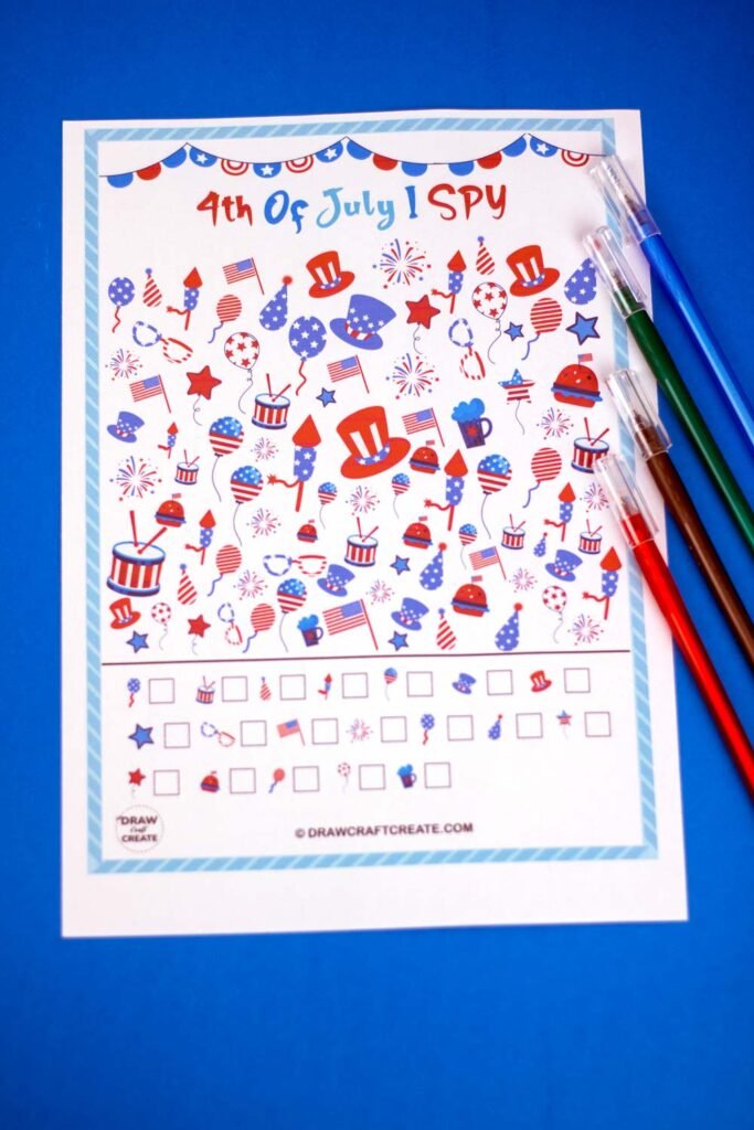 Free Printable 4th of July I Spy Game (Kids Activity) - Draw Craft Create