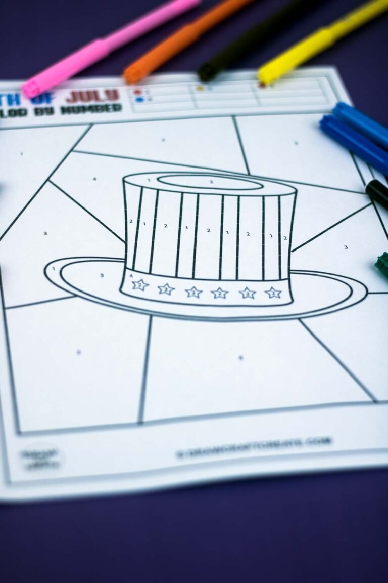 Free Printable 4th of July Color By Number - Draw Craft Create