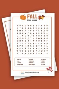 Free Printable Fall Word Search - Draw Craft Create