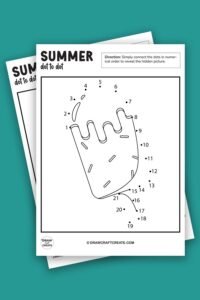 Free Printable Summer Dot To Dot - Draw Craft Create
