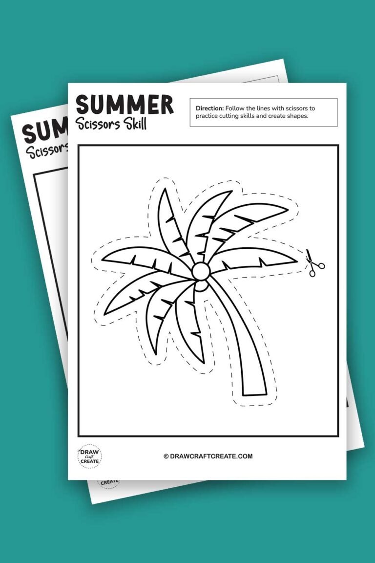 Free Printable Summer Scissors Skill - Draw Craft Create