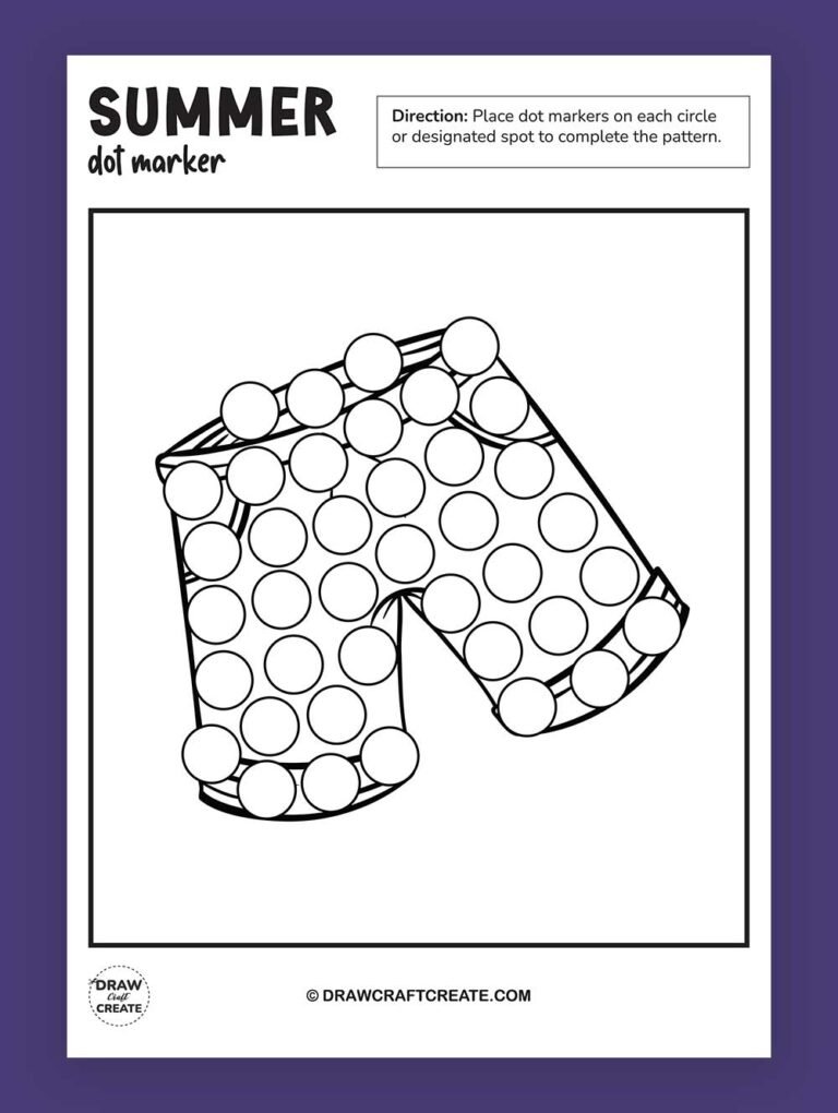 Free Summer Dot Marker Printables For Kids - Draw Craft Create