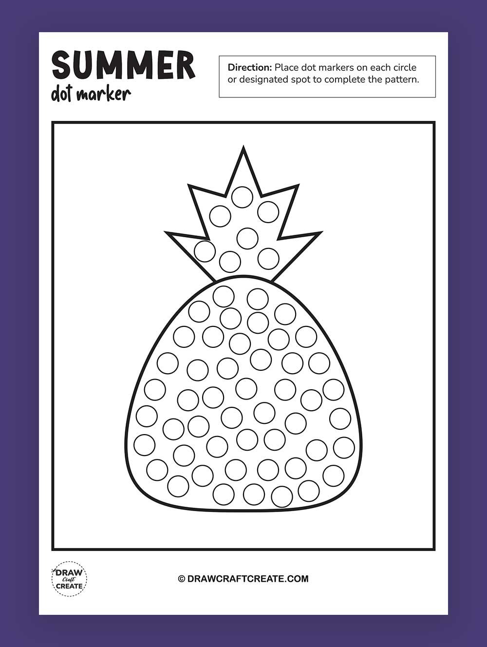 Free Summer Dot Marker Printables For Kids - Draw Craft Create