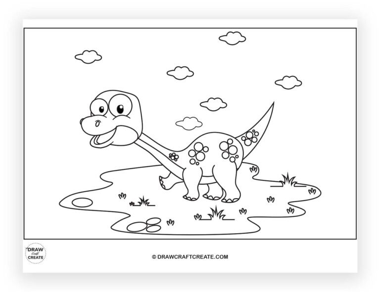 Free Printable Cute Dinosaur Coloring Pages - Draw Craft Create