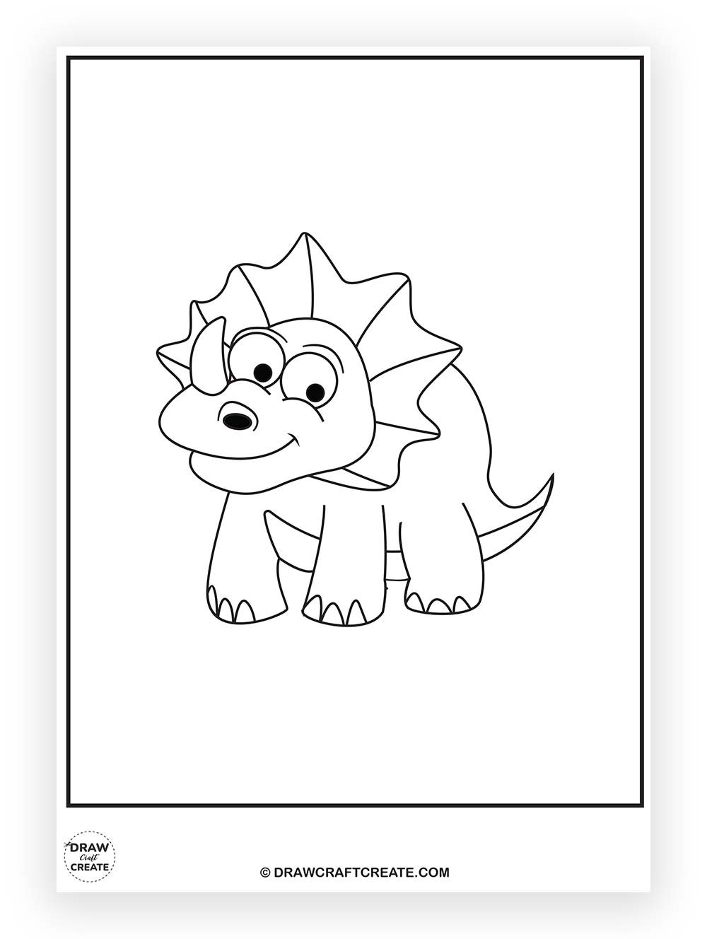 Free Printable Cute Dinosaur Coloring Pages - Draw Craft Create