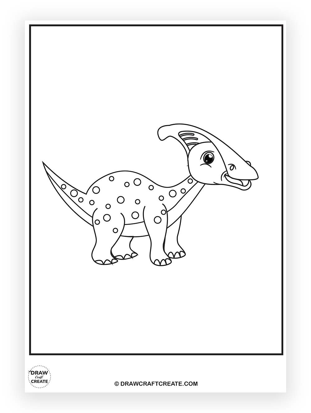 Free Printable Cute Dinosaur Coloring Pages - Draw Craft Create