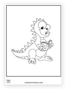 Free Printable Cute Dinosaur Coloring Pages - Draw Craft Create