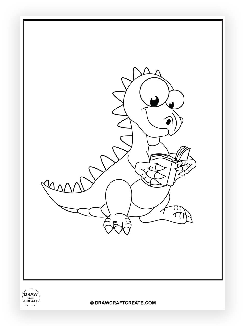 Free Printable Cute Dinosaur Coloring Pages - Draw Craft Create