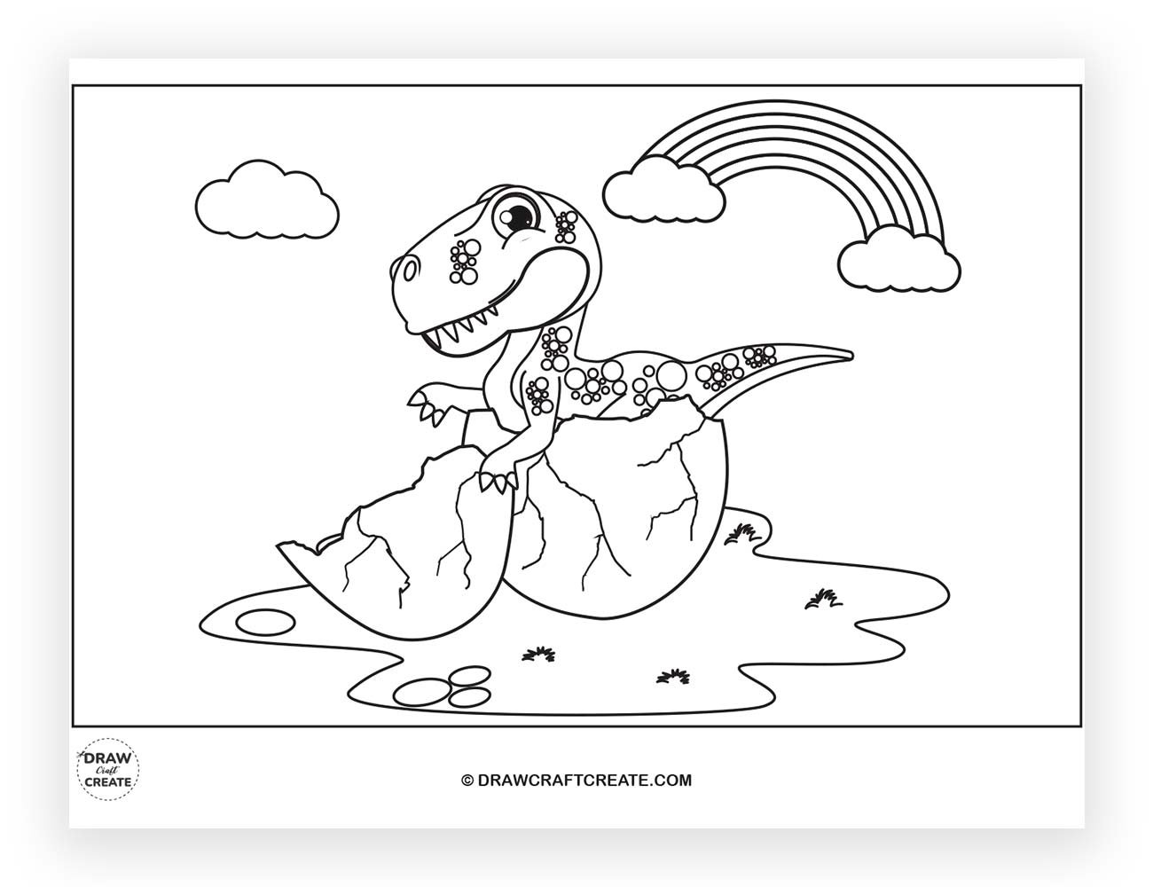 Free Printable Cute Dinosaur Coloring Pages - Draw Craft Create