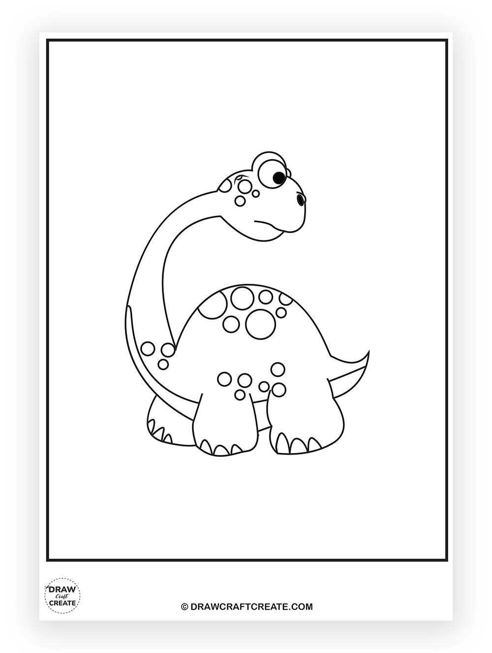 Free Printable Cute Dinosaur Coloring Pages - Draw Craft Create