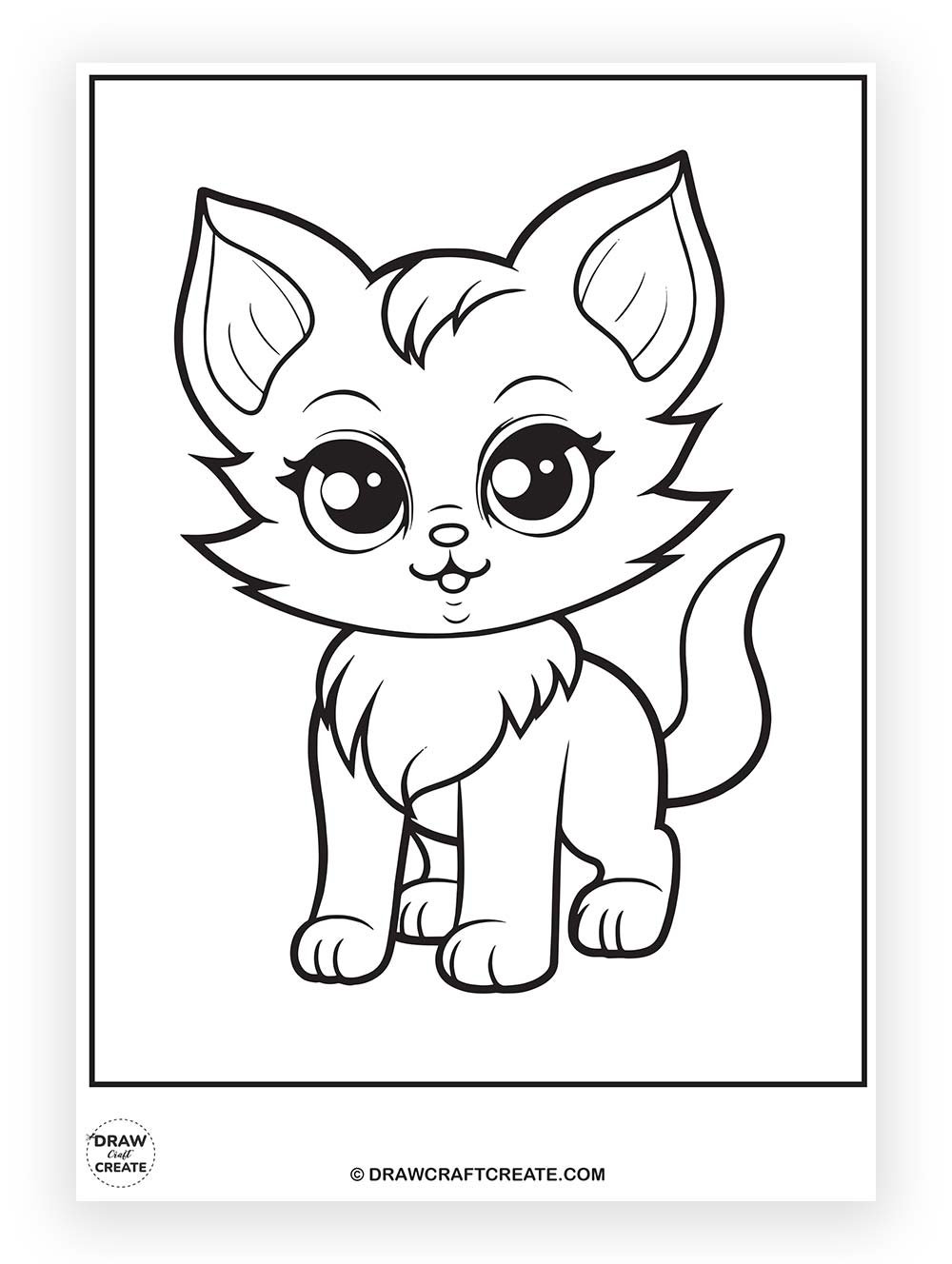 Free Printable Kitty Cat Coloring Pages - Draw Craft Create