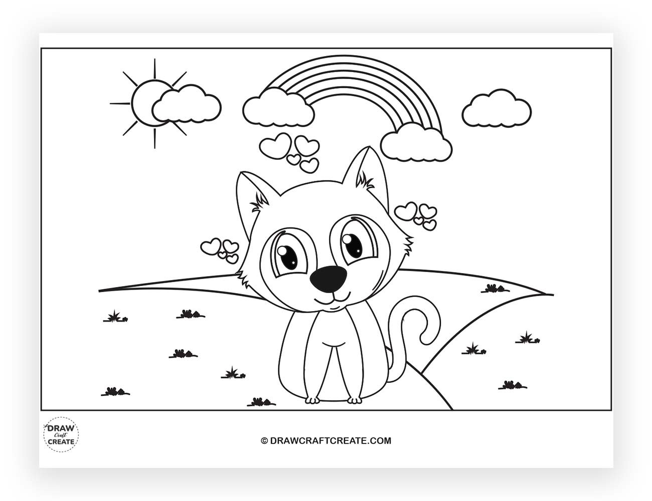 Free Printable Kitty Cat Coloring Pages - Draw Craft Create