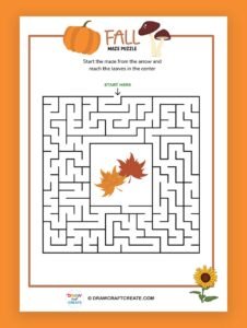 12 Free Printable Fall Activities and Games - Draw Craft Create