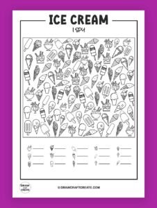 Free Printable Ice Cream I Spy - Draw Craft Create