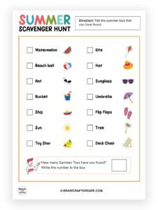 12 Free Printable Summer Activities and Games - Draw Craft Create