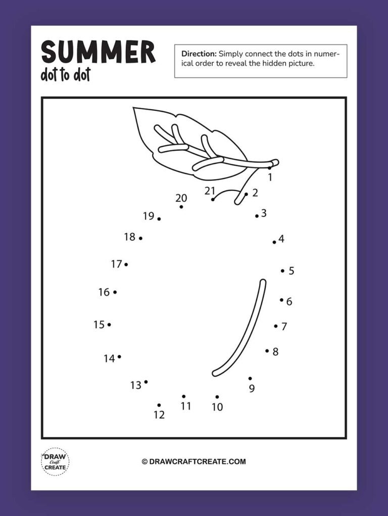 Free Printable Summer Dot To Dot - Draw Craft Create