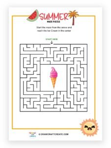 12 Free Printable Summer Activities and Games - Draw Craft Create