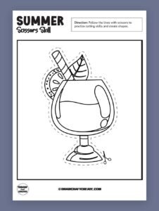 Free Printable Summer Scissors Skill - Draw Craft Create