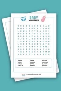 Free Printable Baby Word Search - Draw Craft Create