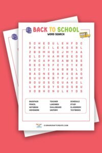 Free Printable Back To School Word Search - Draw Craft Create