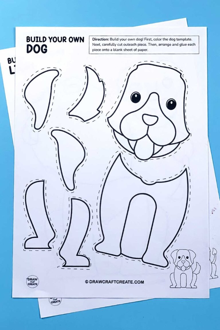 Free Printable Build A Dog Craft - Draw Craft Create