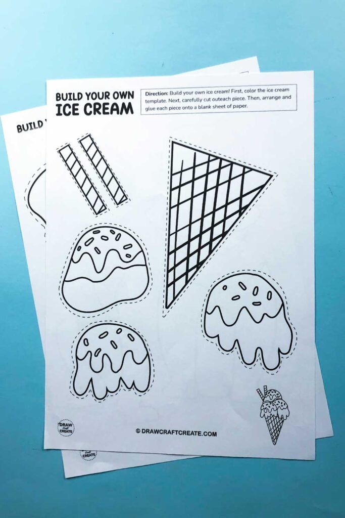 Free Printable Build A Ice Cream Craft - Draw Craft Create