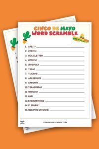 Free Printable Cinco De Mayo Word Scramble - Draw Craft Create