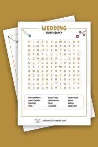 Free Printable Wedding Word Search - Draw Craft Create