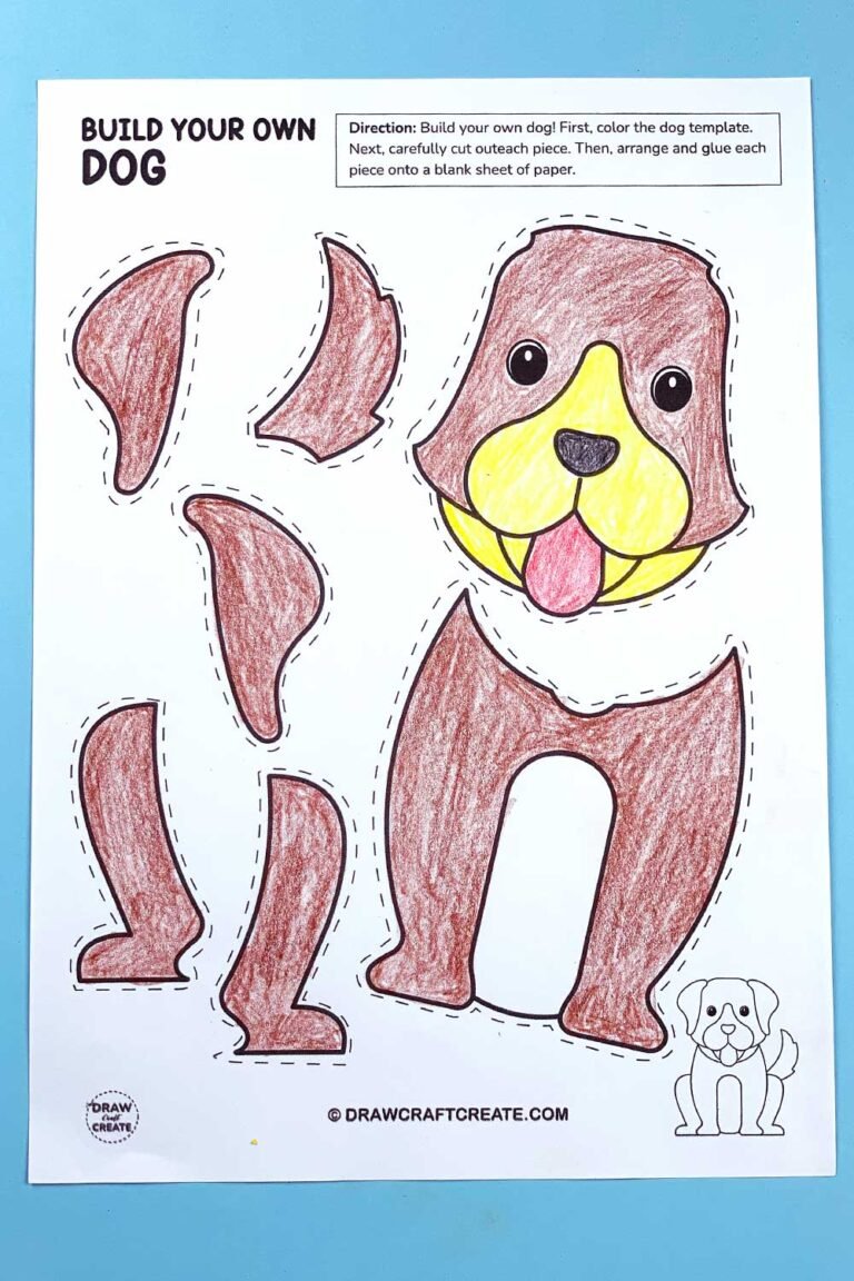 Free Printable Build A Dog Craft - Draw Craft Create