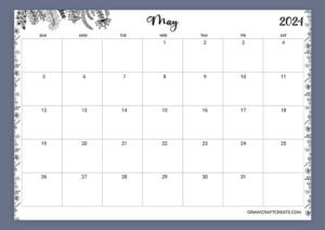 Free Printable May 2024 Calendar Template - Draw Craft Create
