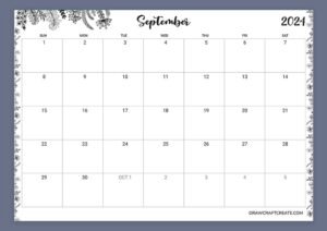 Free Printable September 2024 Calendar Template - Draw Craft Create