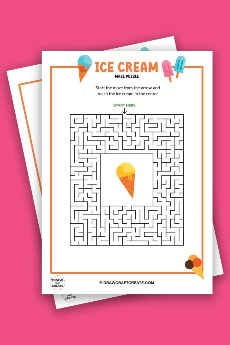 Free Printable Ice Cream Maze - Draw Craft Create