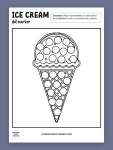 Free Printable Ice Cream Dot Marker - Draw Craft Create