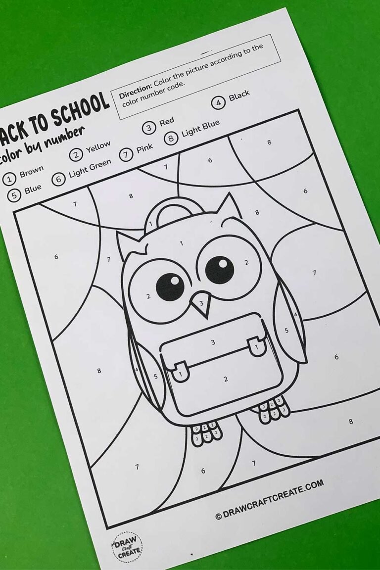 Free Back To School Color By Number Printable - Draw Craft Create