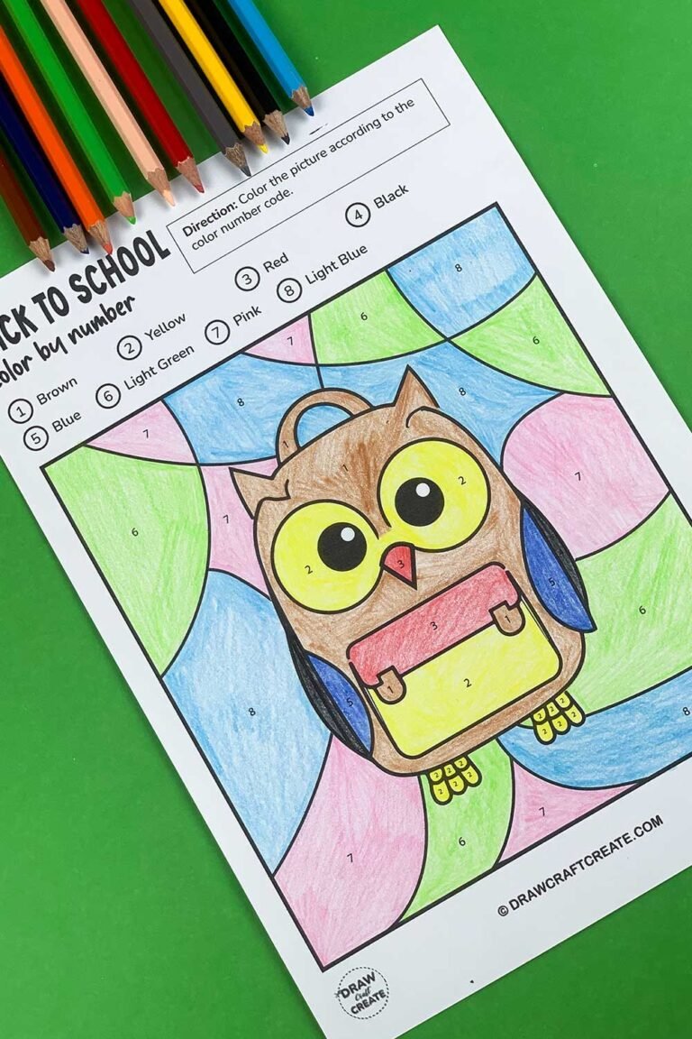 Free Back To School Color By Number Printable - Draw Craft Create