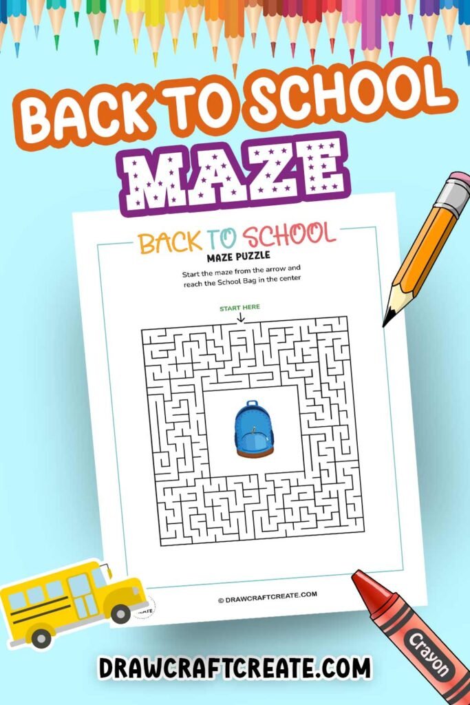 Free Back To School Maze Printable - Draw Craft Create