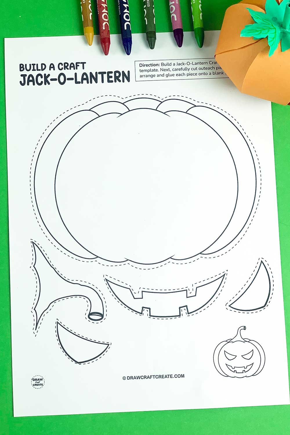 Free Printable Build A Jack O Lantern Craft - Draw Craft Create