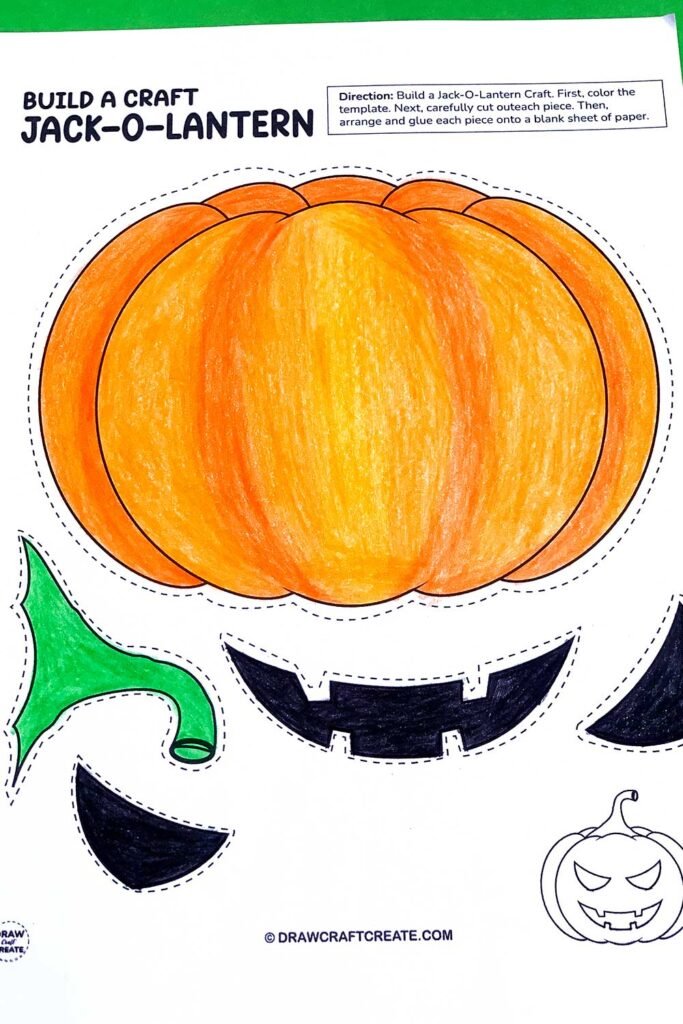 Free Printable Build A Jack O Lantern Craft - Draw Craft Create