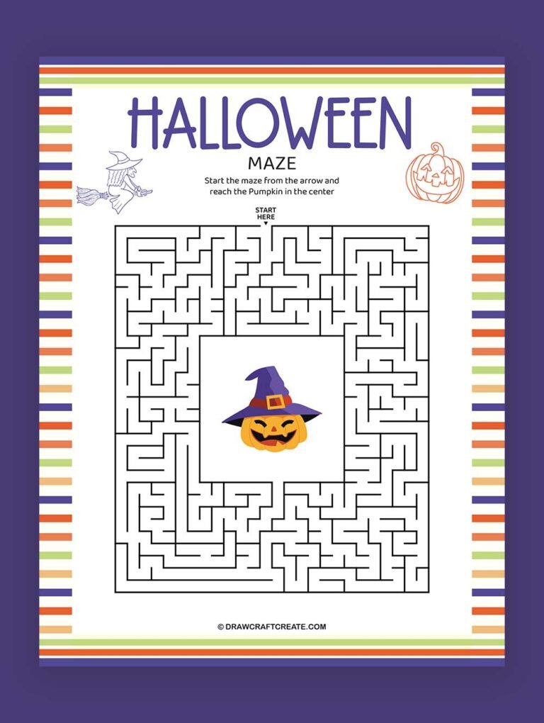 Free Printable Halloween Maze - Draw Craft Create