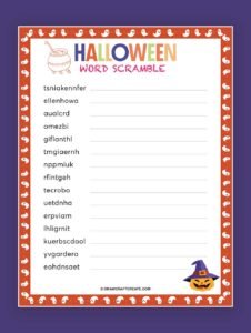 Free Printable Halloween Word Scramble - Draw Craft Create