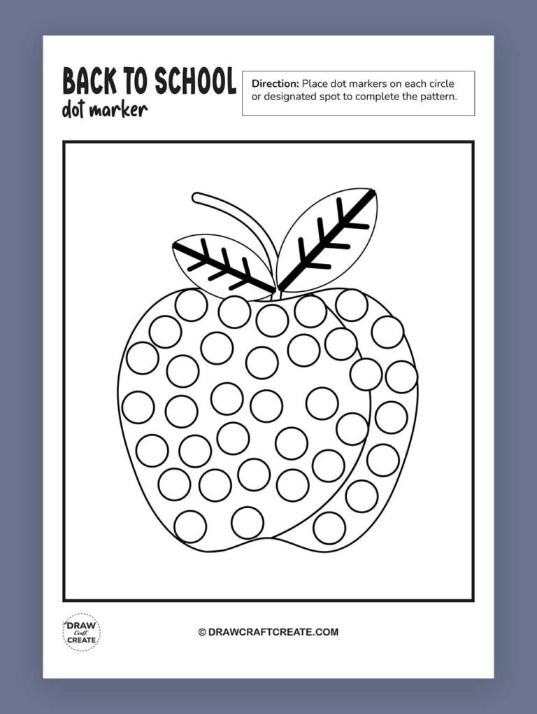 Free Back To School Dot Marker Printable - Draw Craft Create