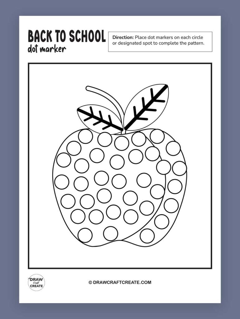 Free Back To School Dot Marker Printable - Draw Craft Create