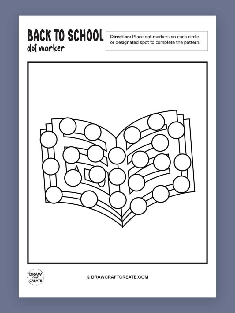 Free Back To School Dot Marker Printable - Draw Craft Create