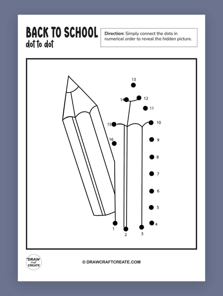 Free Back To School Dot To Dot Printable - Draw Craft Create