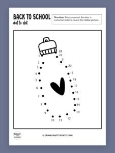 Free Back To School Dot To Dot Printable - Draw Craft Create