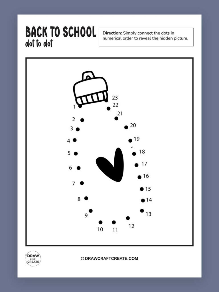Free Back To School Dot To Dot Printable - Draw Craft Create