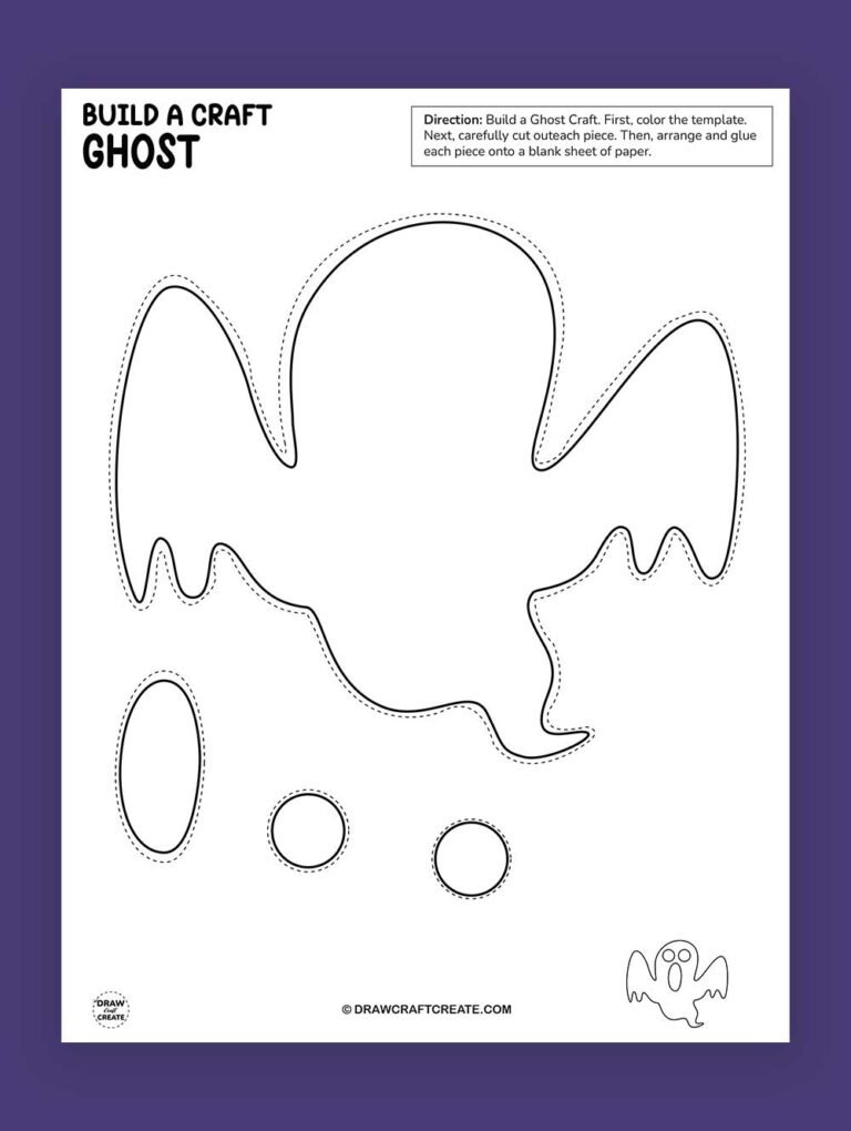 Free Printable Build A Ghost Craft - Draw Craft Create