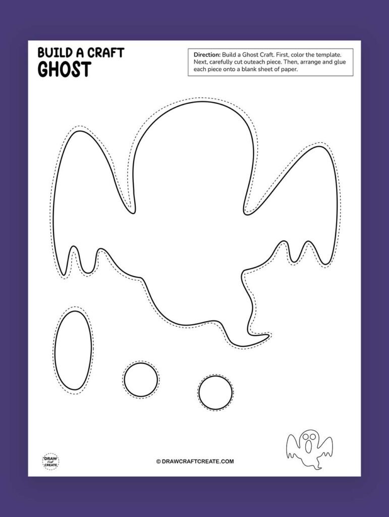 Free Printable Build A Ghost Craft - Draw Craft Create