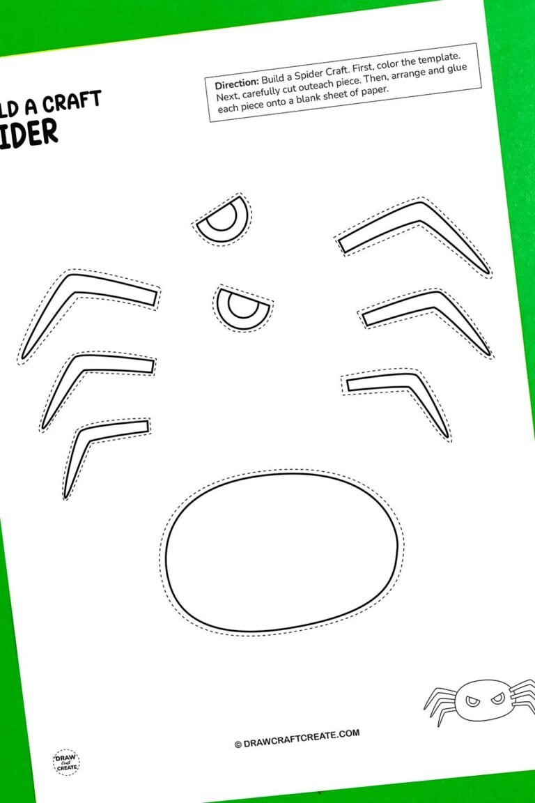 Free Printable Build A Spider Craft - Draw Craft Create