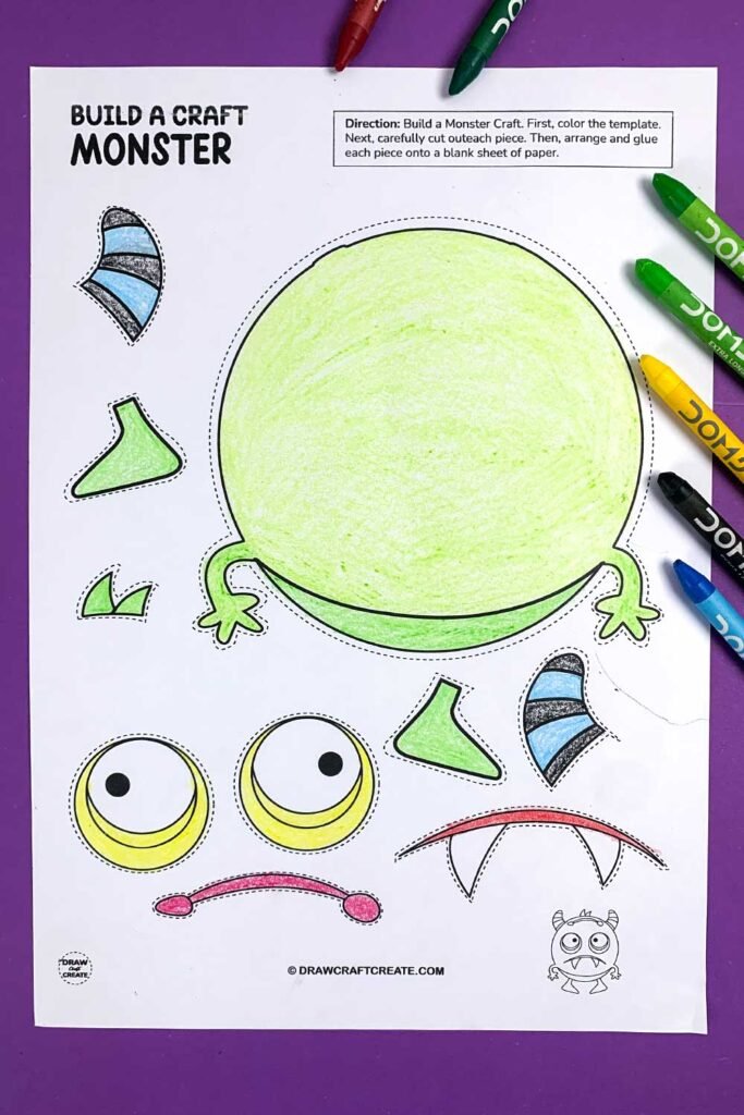 Free Printable Build A Monster Craft - Draw Craft Create